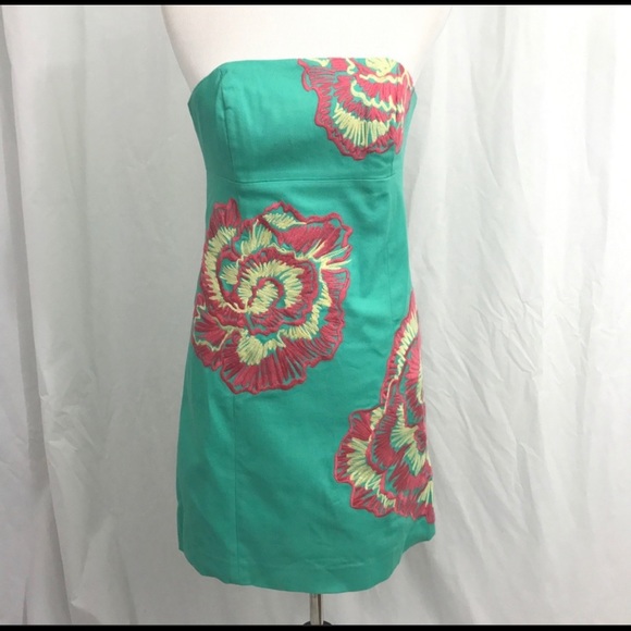 Lilly Pulitzer | Dresses | Lilly Pulitzer Lagoon Green Strapless Dress ...